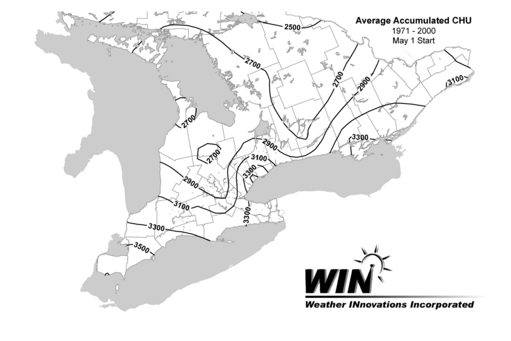 Corn Heat Unit Map | Ontario Corn Committee
